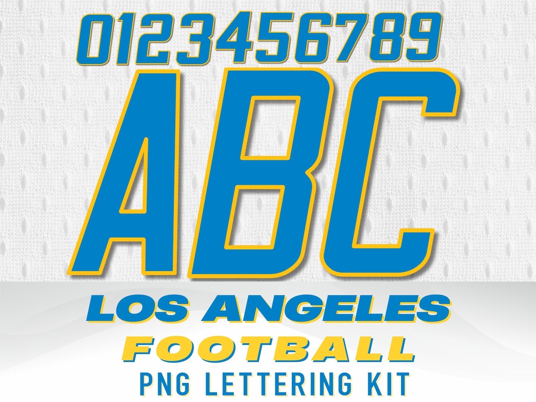 Los Angeles, San Diego Football Jersey Font Alphabet & Numbers ...