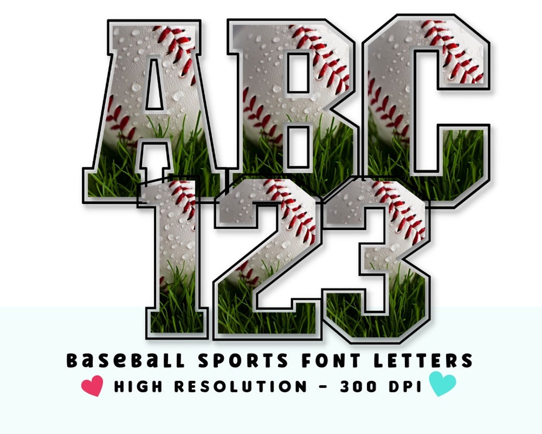 BASEBALL LETTERS, Sports Alphabet & Numbers Set PNG - Scrapbooking ...