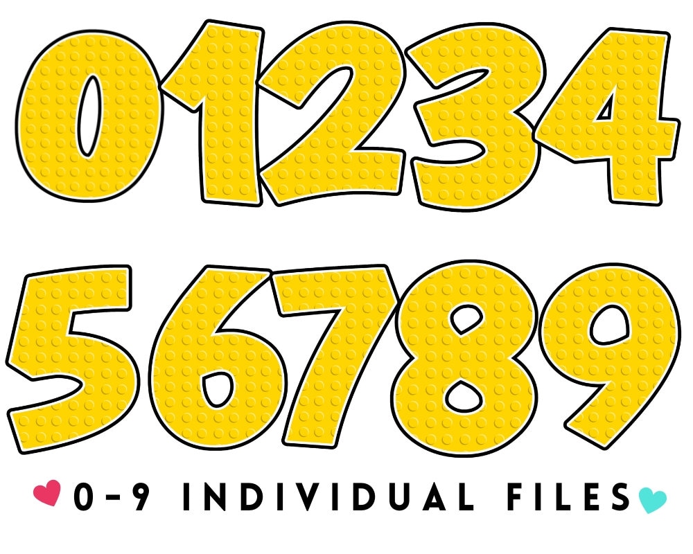 BUILDING BLOCKS Alphabet & Numbers Set PNG Scrapbooking - Etsy