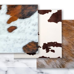 Cowhide Backgrounds Digital Paper - High Resolution - 12x12 ...