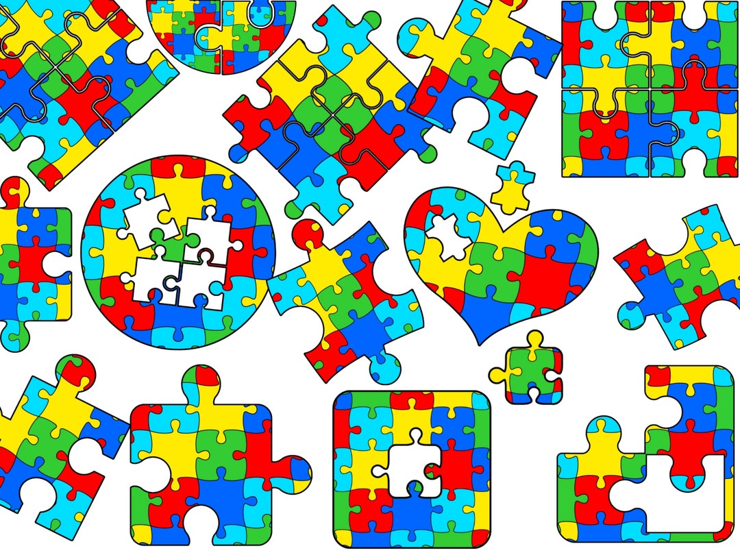Autism Awareness Puzzle Clipart Set - High Resolution - 300dpi - PNG ...