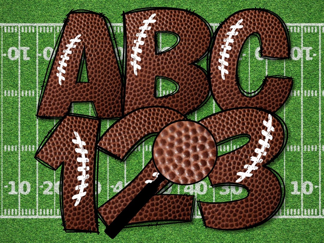 Football Leather Alphabet PNG Set: Doodle Letters (digital Download) - Etsy