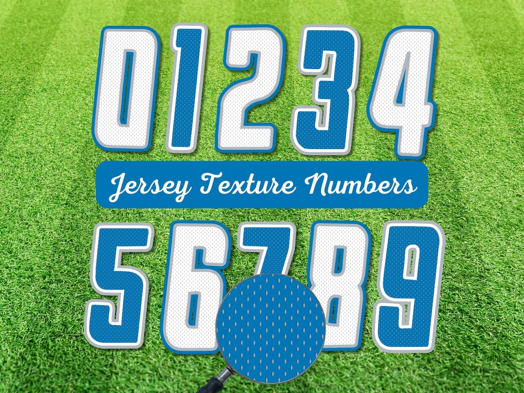 Football Jersey Numbers PNG: Detroit Font, Faux Texture (digital ...