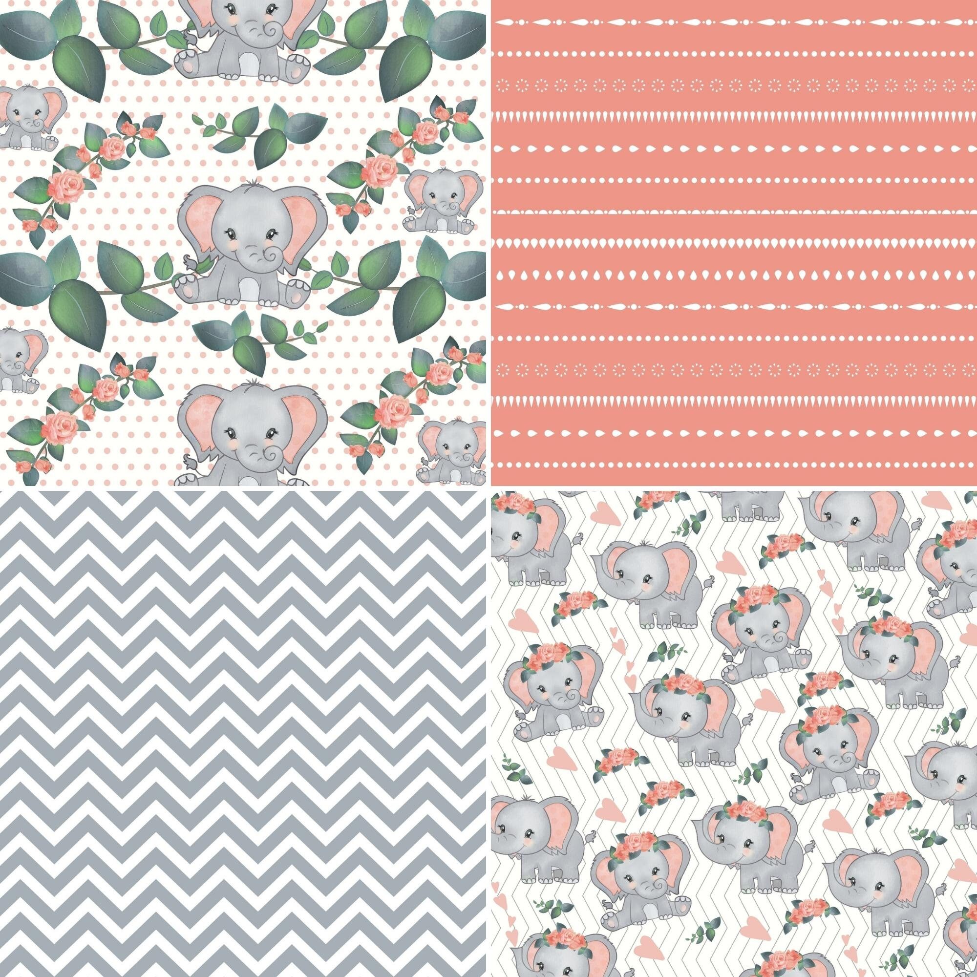 Cute Baby Elephant Digital Paper High Resolution 12x12 - Etsy