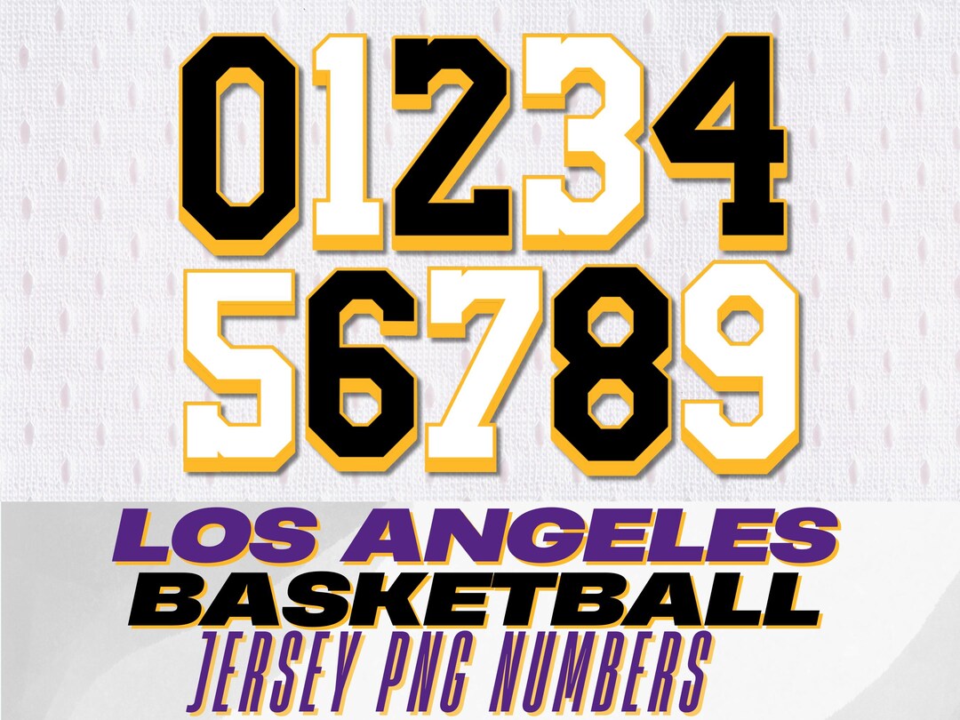 3D Los Angeles Basketball Jersey Numbers, Faux Jersey Numbers, Sports ...