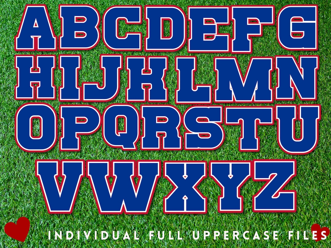 Blue, Red & White Alphabet and Numbers, Football Letters PNG, Official ...