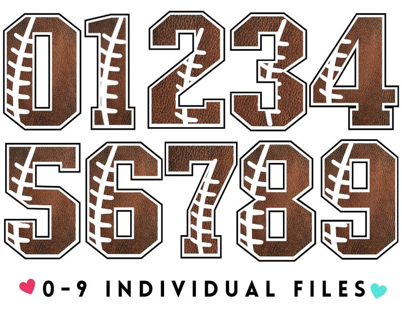 Football Letters & Numbers PNG: Sports Font Alpha Set (digital Download ...