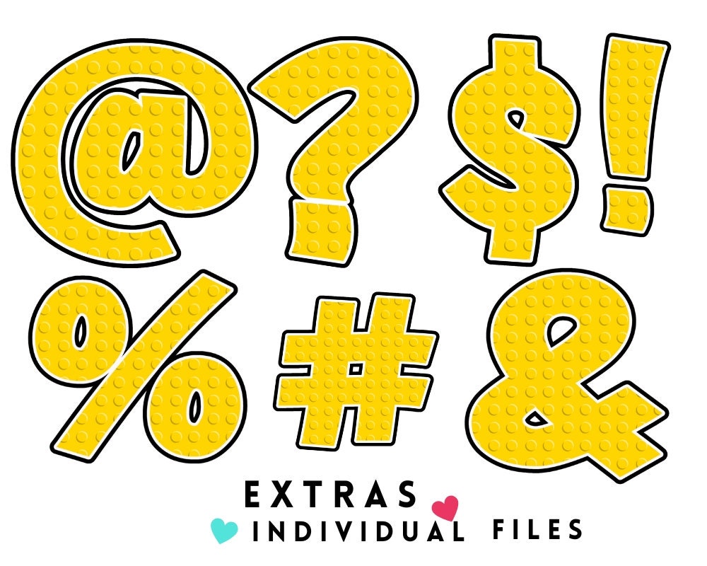 BUILDING BLOCKS Alphabet & Numbers Set PNG Scrapbooking - Etsy