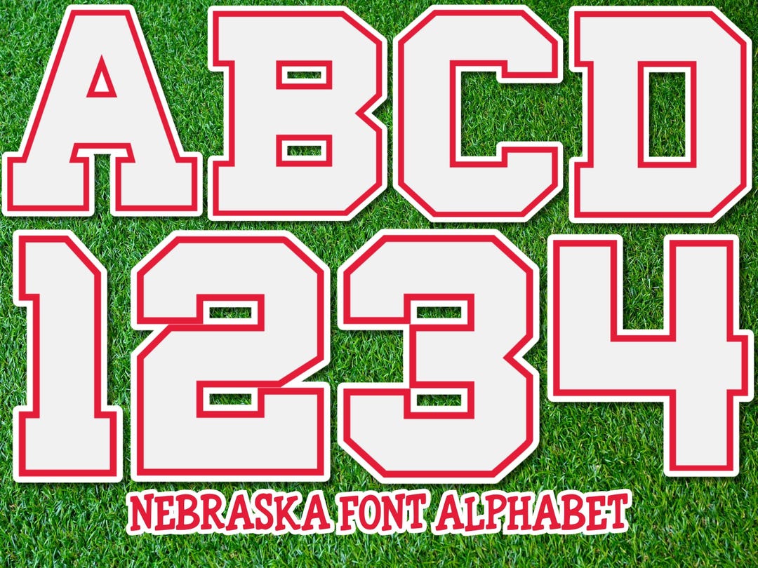 Nebraska Football Alphabet and Numbers, Football Letters PNG, Official ...