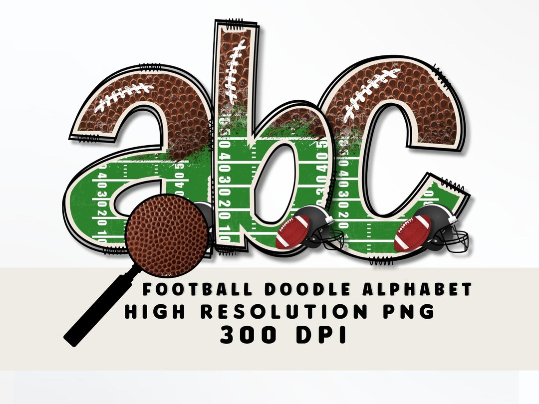 Football Lowercase Doodle Alphabet Set PNG Sublimation - Etsy