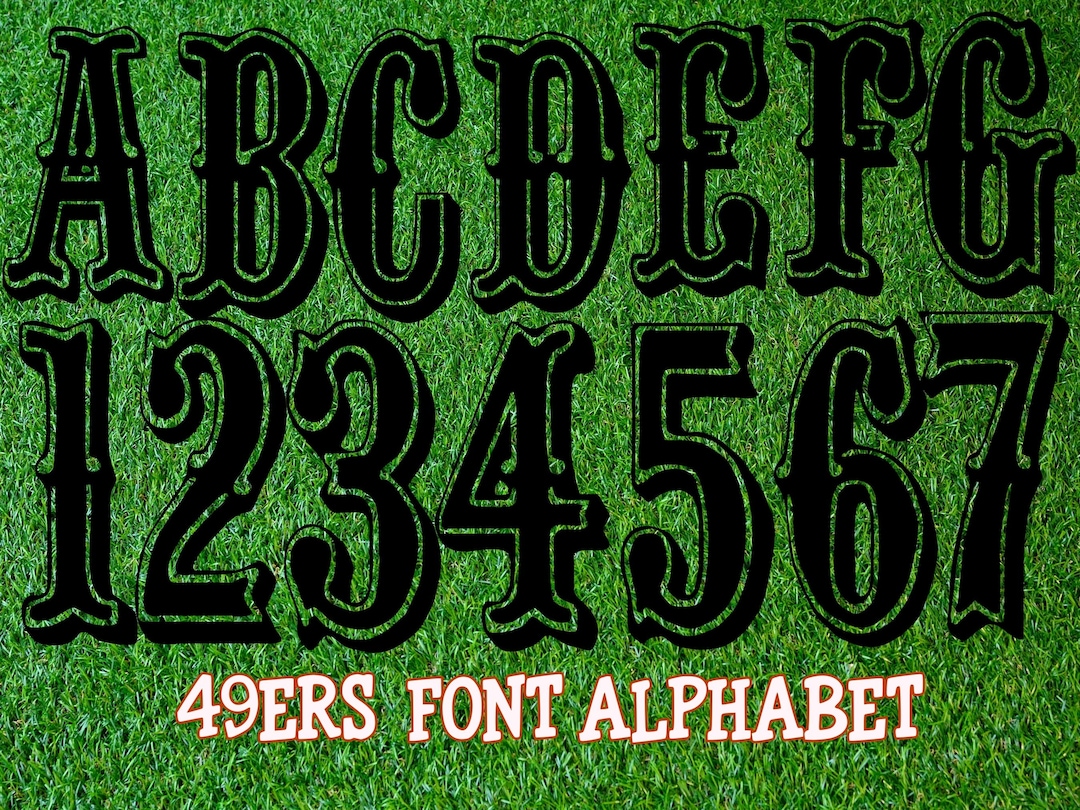 Black 49ers Alphabet & Numbers PNG, Letters, Quentin Caps Font Alphabet ...