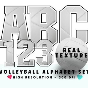 Volleyball Font PNG: Sports Alphabet & Numbers Set (digital Download ...