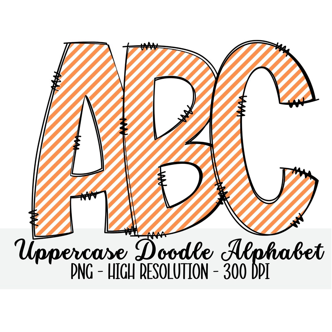 Little Cutie Doodle Alphabet Set PNG Doodle Letters Transparent ...