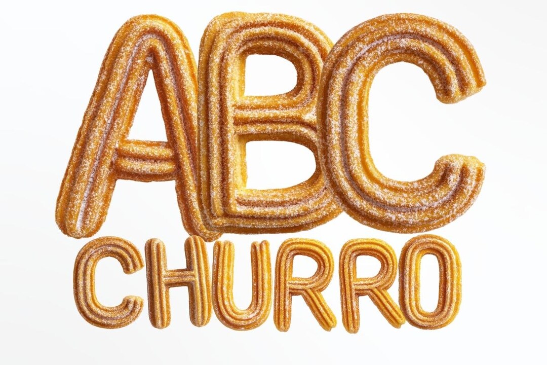 Churro Themed Letters PNG, Churro Alpha Set, Food Letters, Mexican ...