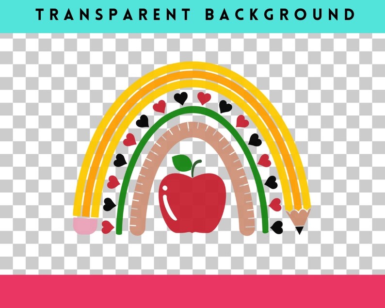 School Supplies Rainbow Clipart Set High Resolution 300dpi - Etsy