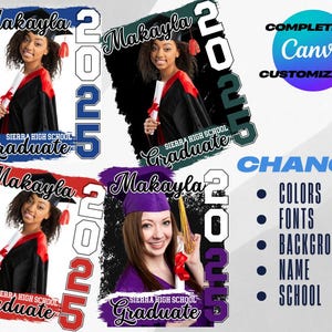 2025 Graduation Canva Frame: Customizable Template (digital Download ...