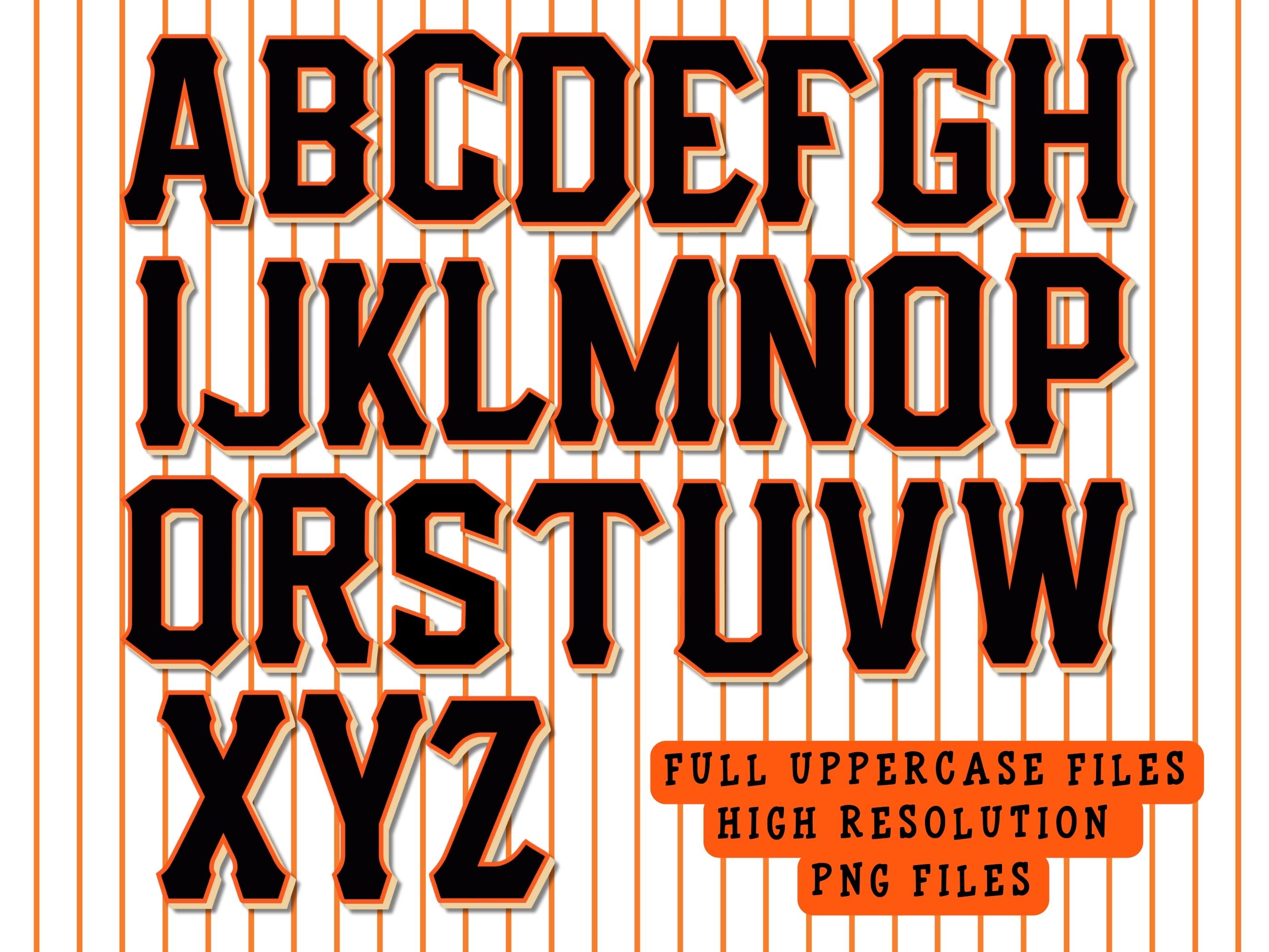 3D San Francisco Baseball Alphabet & Numbers PNG: Jersey Lettering Kit ...