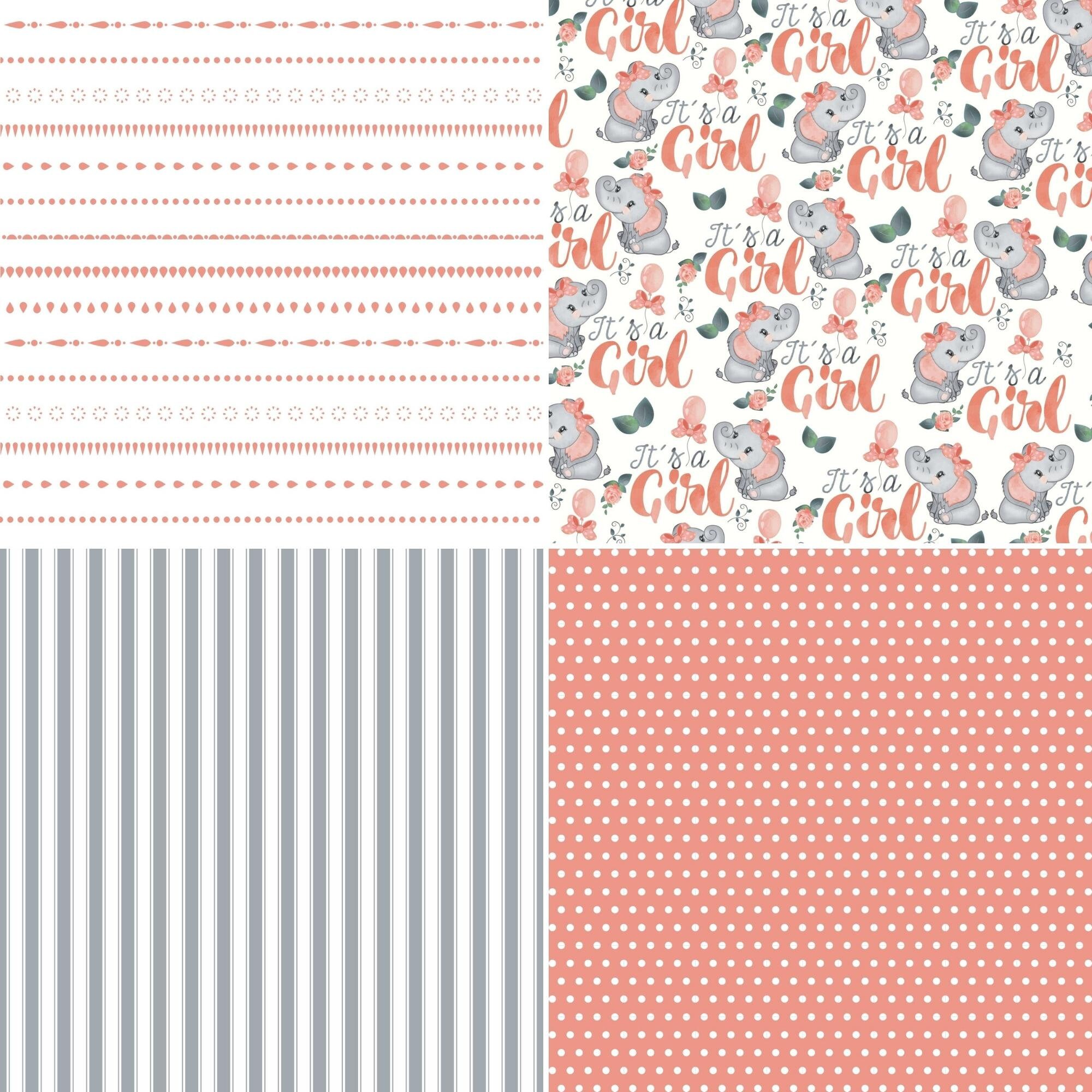 Cute Baby Elephant Digital Paper High Resolution 12x12 - Etsy