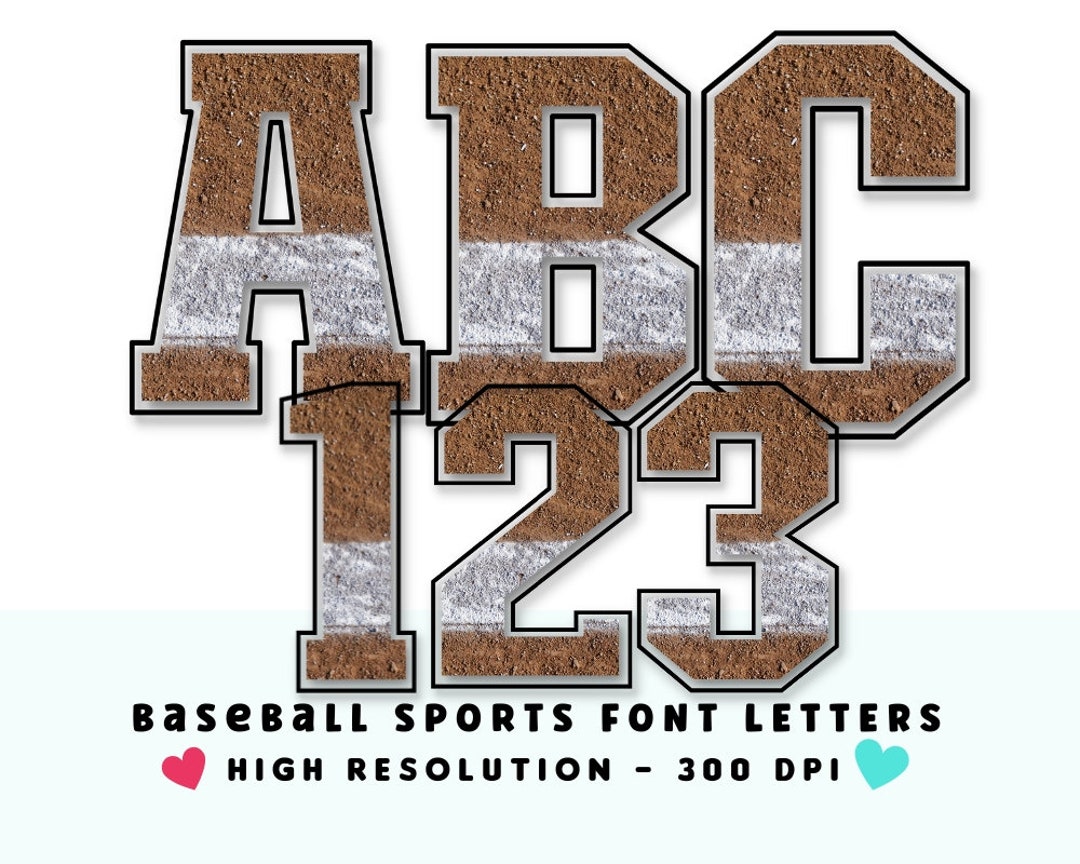 Baseball LETTERS, Sports Alphabet & Numbers Set PNG Scrapbooking ...