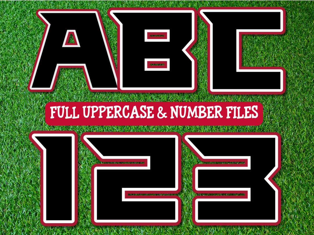 Atlanta Football Alphabet & Numbers Set: PNG Sports Font (digital ...