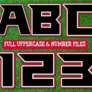Atlanta Football Alphabet & Numbers Set: PNG Sports Font (digital ...