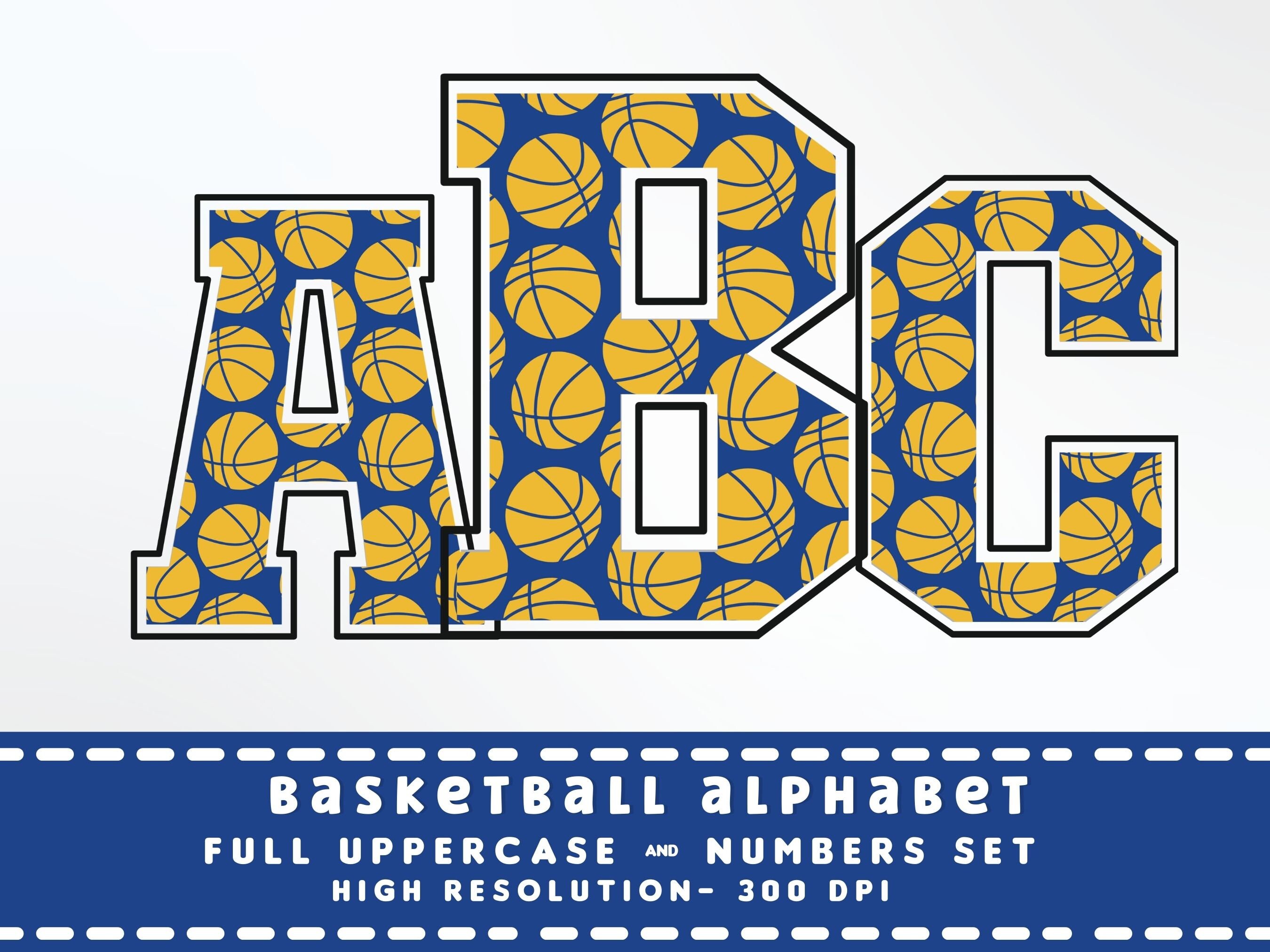 BASKETBALL LETTERS Sports Alphabet & Numbers Set PNG - Etsy