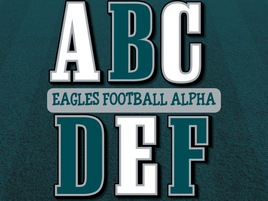 Philadelphia Eagles Font: Football Jersey Letters PNG (digital Download ...