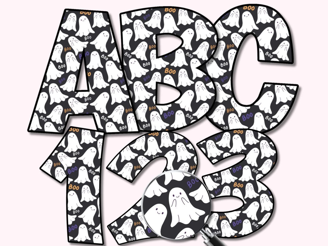Cute Ghost Alphabet Set PNG, Fall Vibes Letters, Sublimation, Heat ...