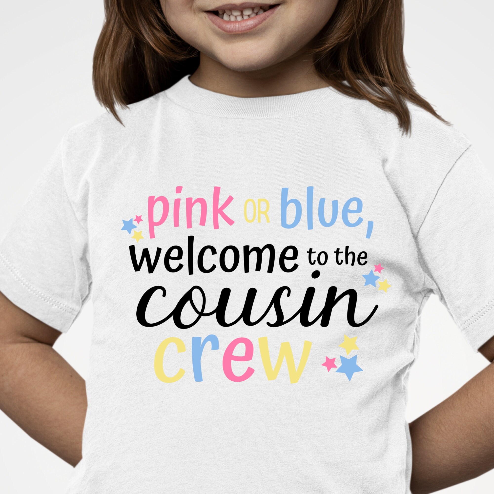 Cousin Crew Gender Reveal PNG: Pink or Blue Iron on Transfer (digital ...