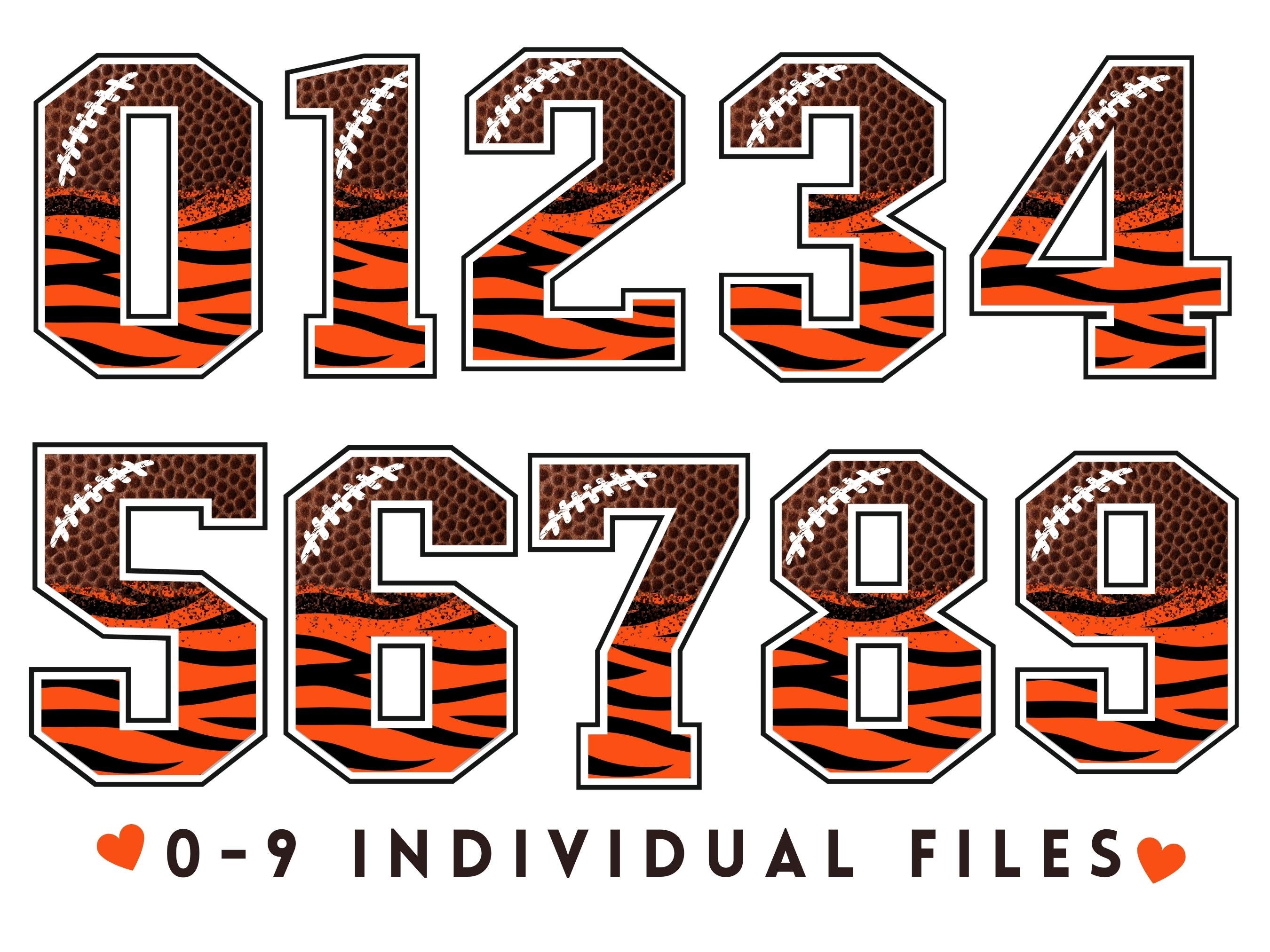 BENGALS STRIPES Alphabet & Numbers Set PNG Scrapbooking - Etsy