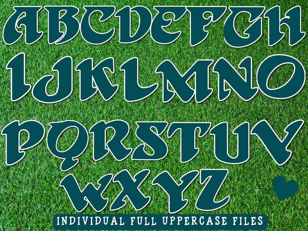 Retro Philadelphia Football Alphabet & Numbers PNG (digital Download ...