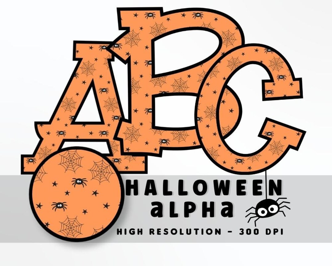 Spider Halloween Alphabet PNG Set, Spiderweb Font (digital Download) - Etsy