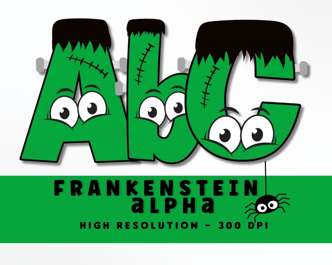 Buy Frankenstein Alphabet PNG Set: Halloween Sublimation (digital ...