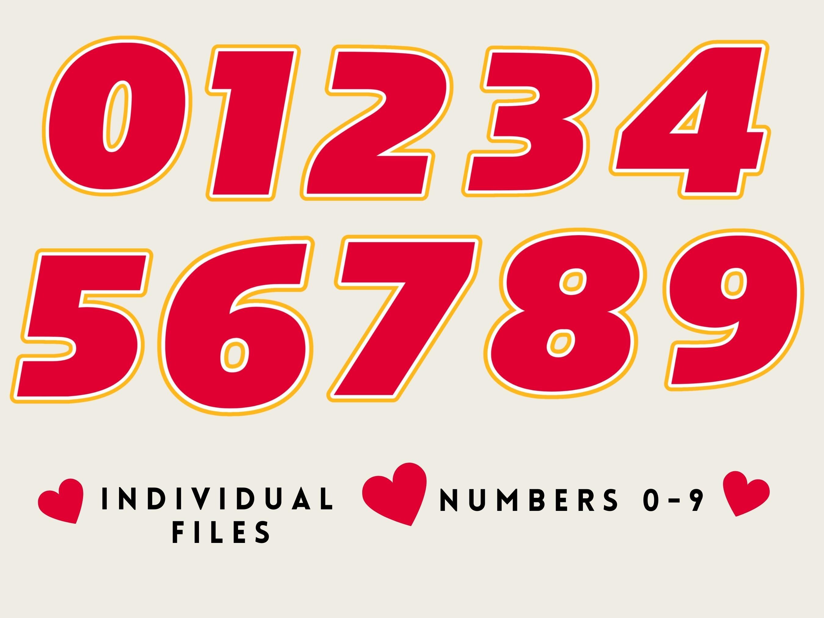 Kansas City Football Font: Red and Yellow Alphabet & Numbers PNG ...