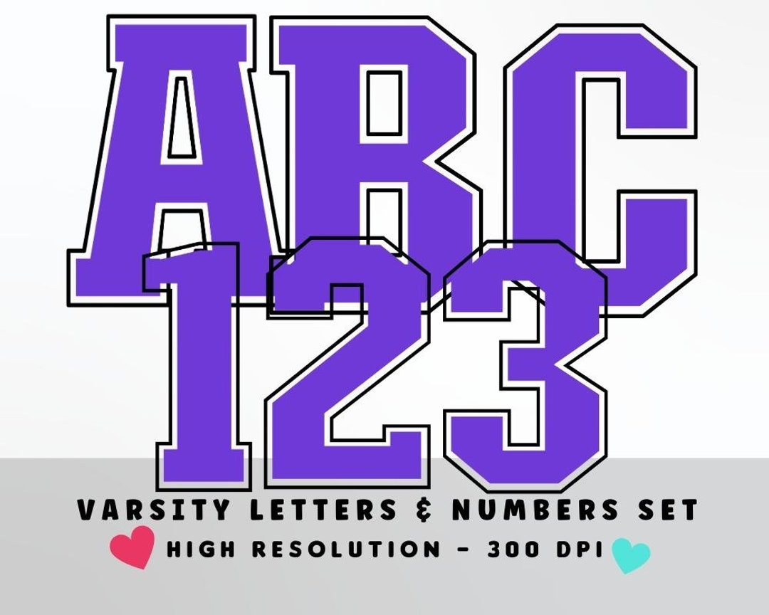 PURPLE and BLACK Sports Alphabet & Numbers Set PNG - Scrapbooking ...