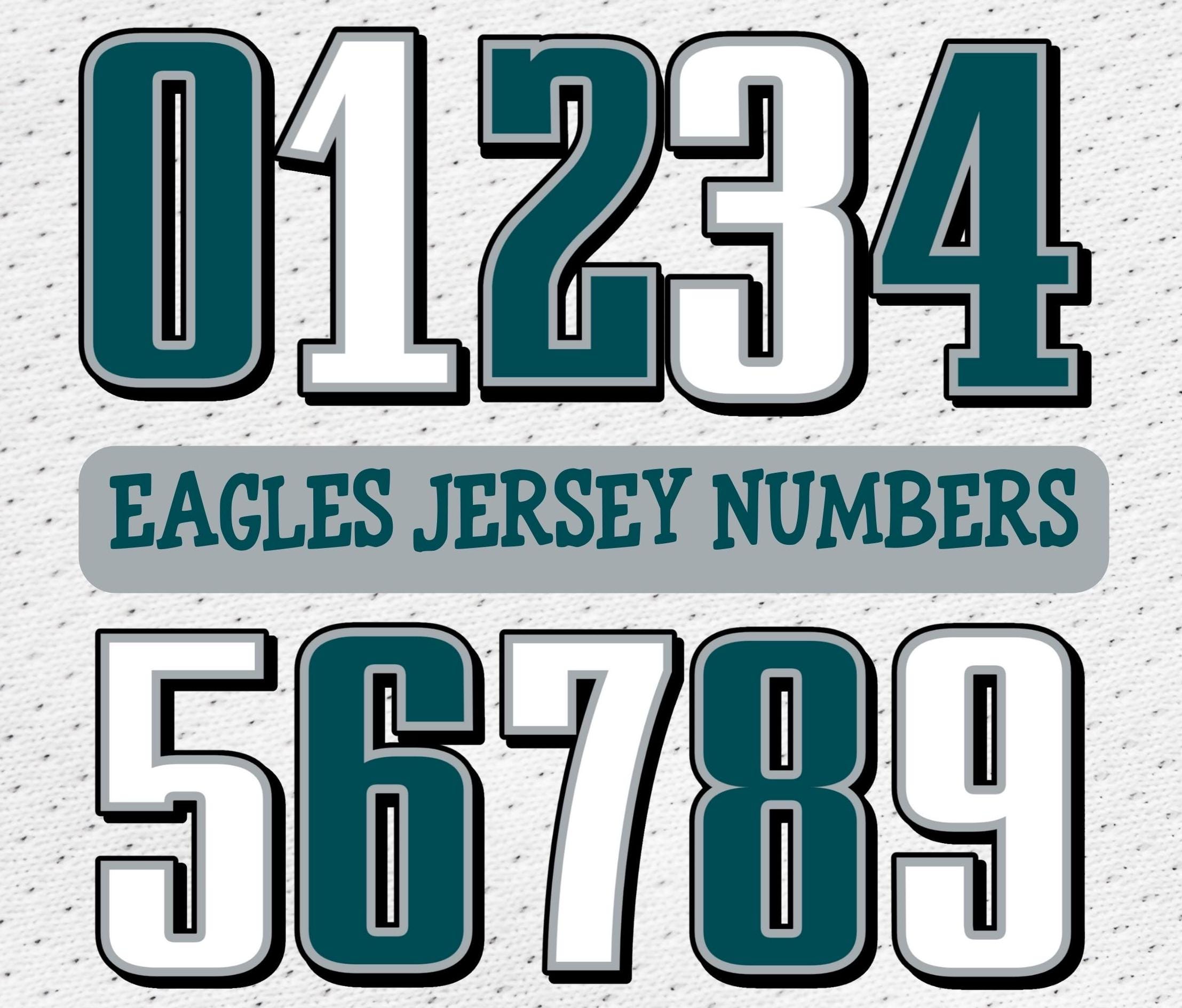 Philadelphia Eagles Jersey Numbers PNG: Sports Font (digital Download ...