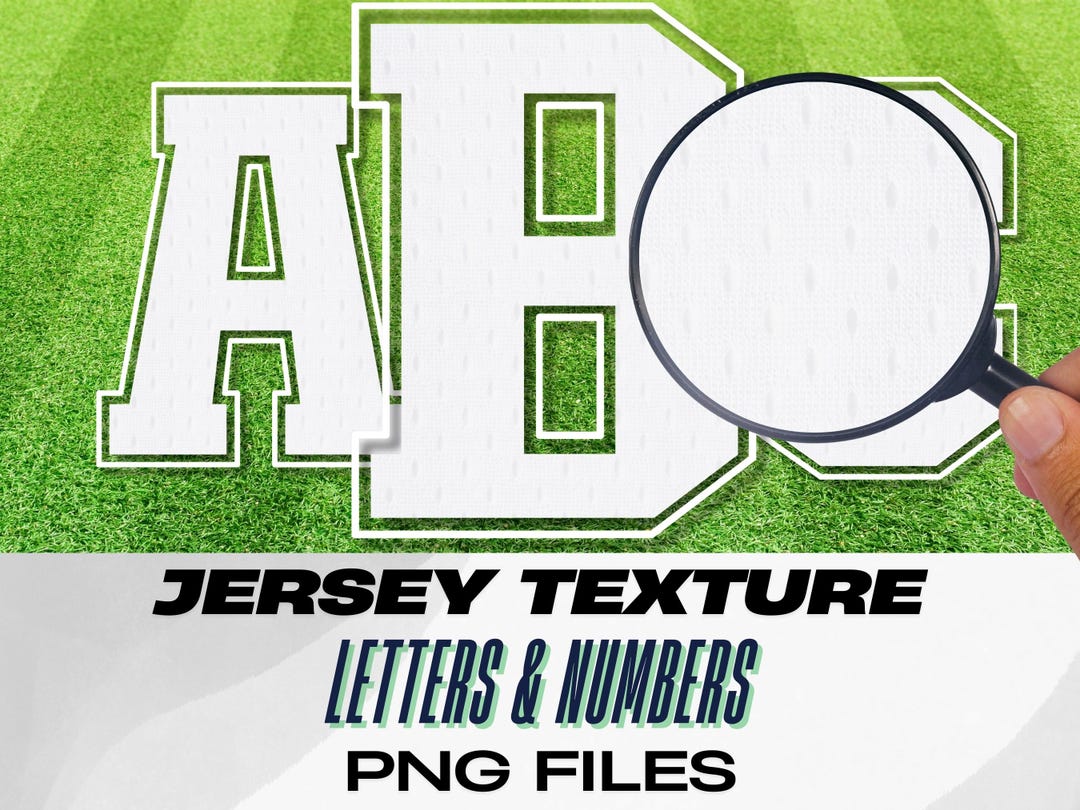 Sports Jersey Texture Alphabet & Numbers Set PNG Scrapbooking Letters ...