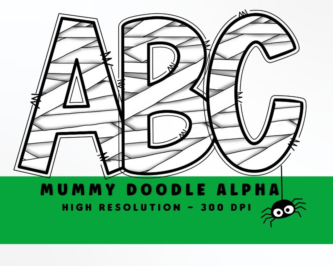 MUMMY Halloween Doodle Letters Set PNG Halloween Doodle - Etsy
