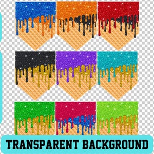 Glitter Drip Waffle Home Plate PNG Clipart Set (digital Download) - Etsy