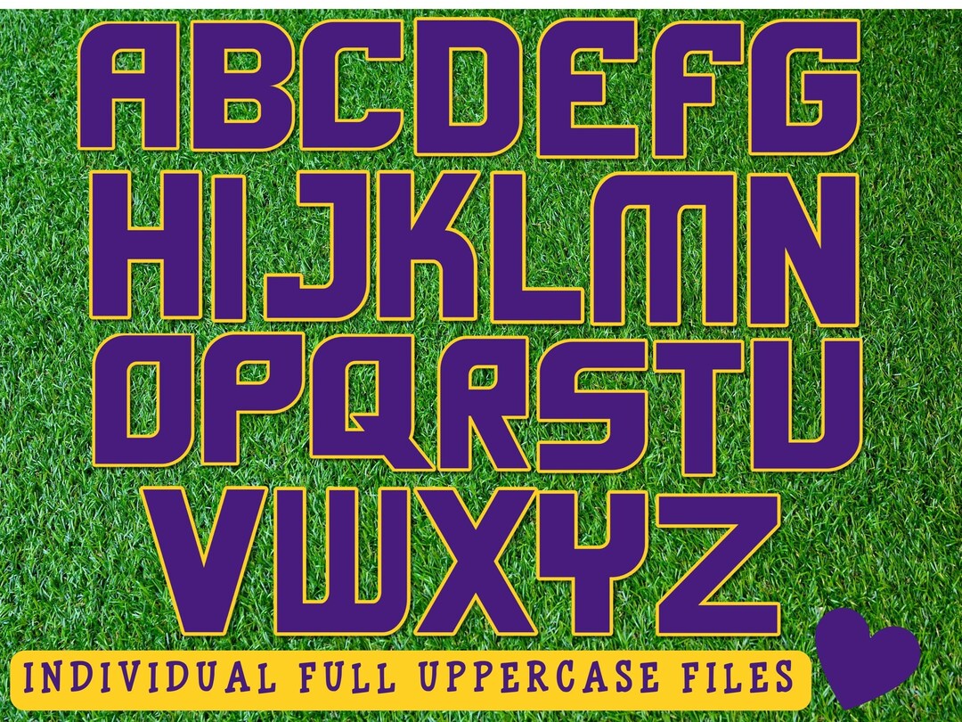 Louisiana Football Alphabet and Numbers, Football Letters PNG, Team ...