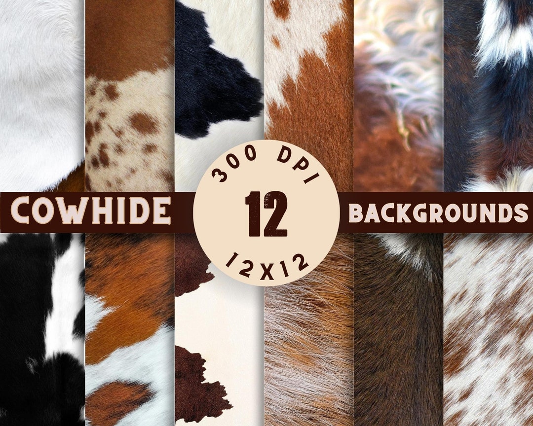 Cowhide Backgrounds Digital Paper - High Resolution - 12x12 ...