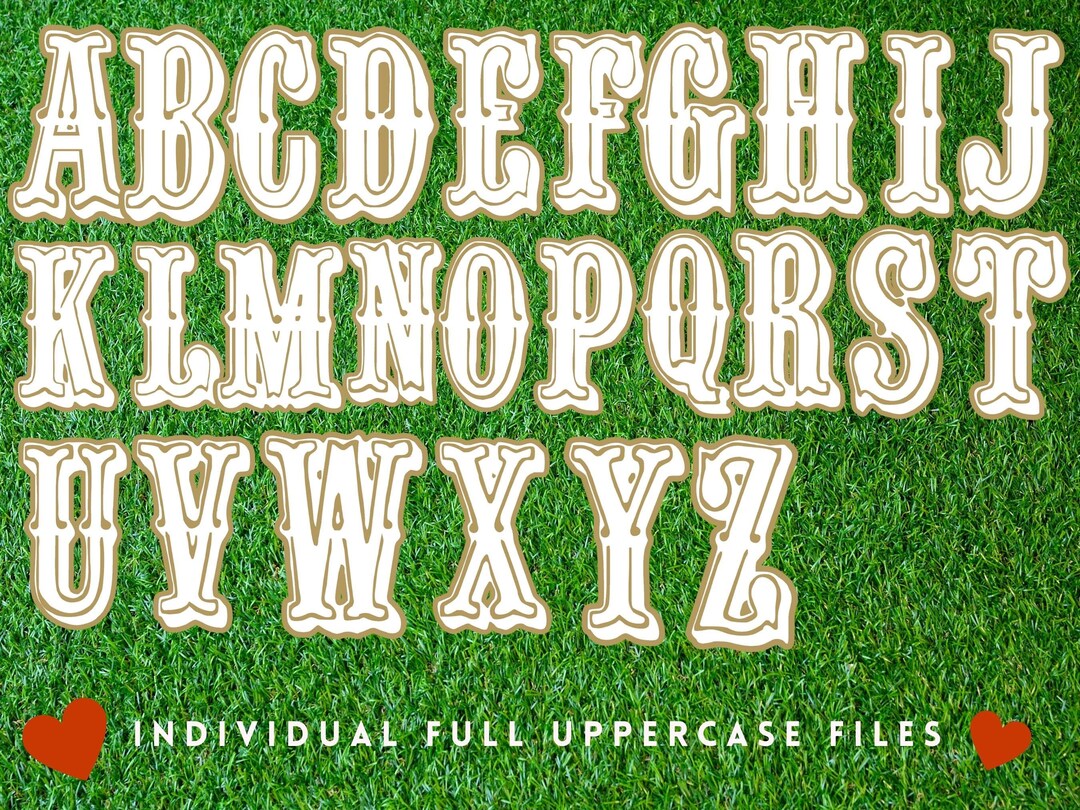 Football Font Alphabet: White & Gold Quentin Caps (PNG Digital Download ...