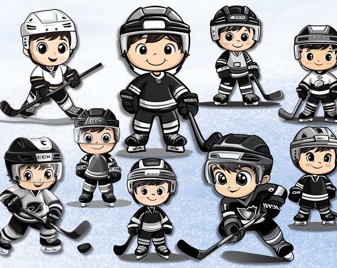 Chibi Hockey Players Clipart – 20 Cute Hockey Player Illustrations ...