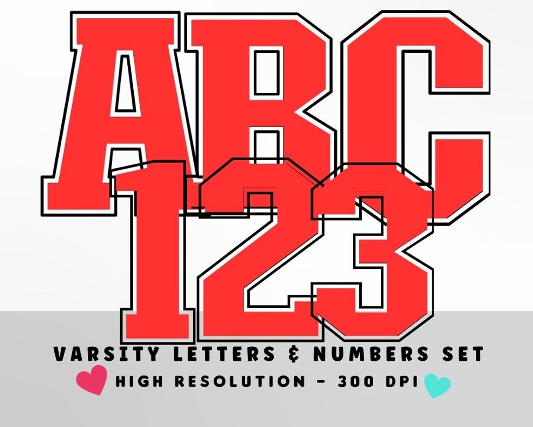 Red FOOTBALL LETTERS Sports Alphabet & Numbers Set PNG - Scrapbooking ...