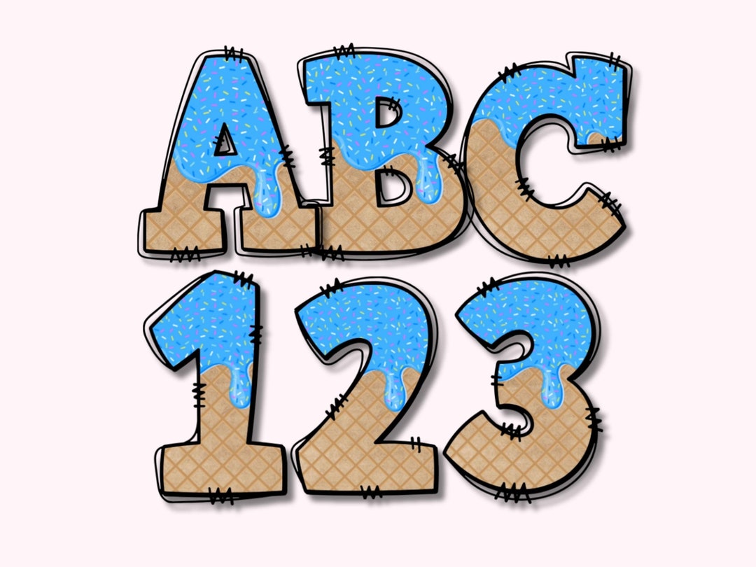 Ice Cream Sprinkles Alphabet PNG: Waffle Cone Letters (digital Download ...