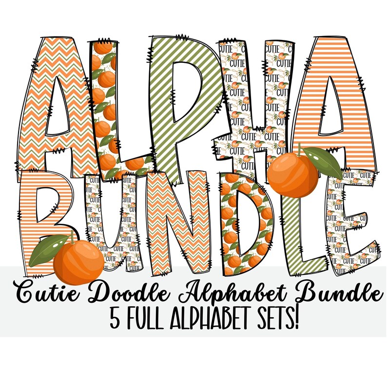 Little Cutie Doodle Alphabet BUNDLE PNG Doodle Letters - Etsy