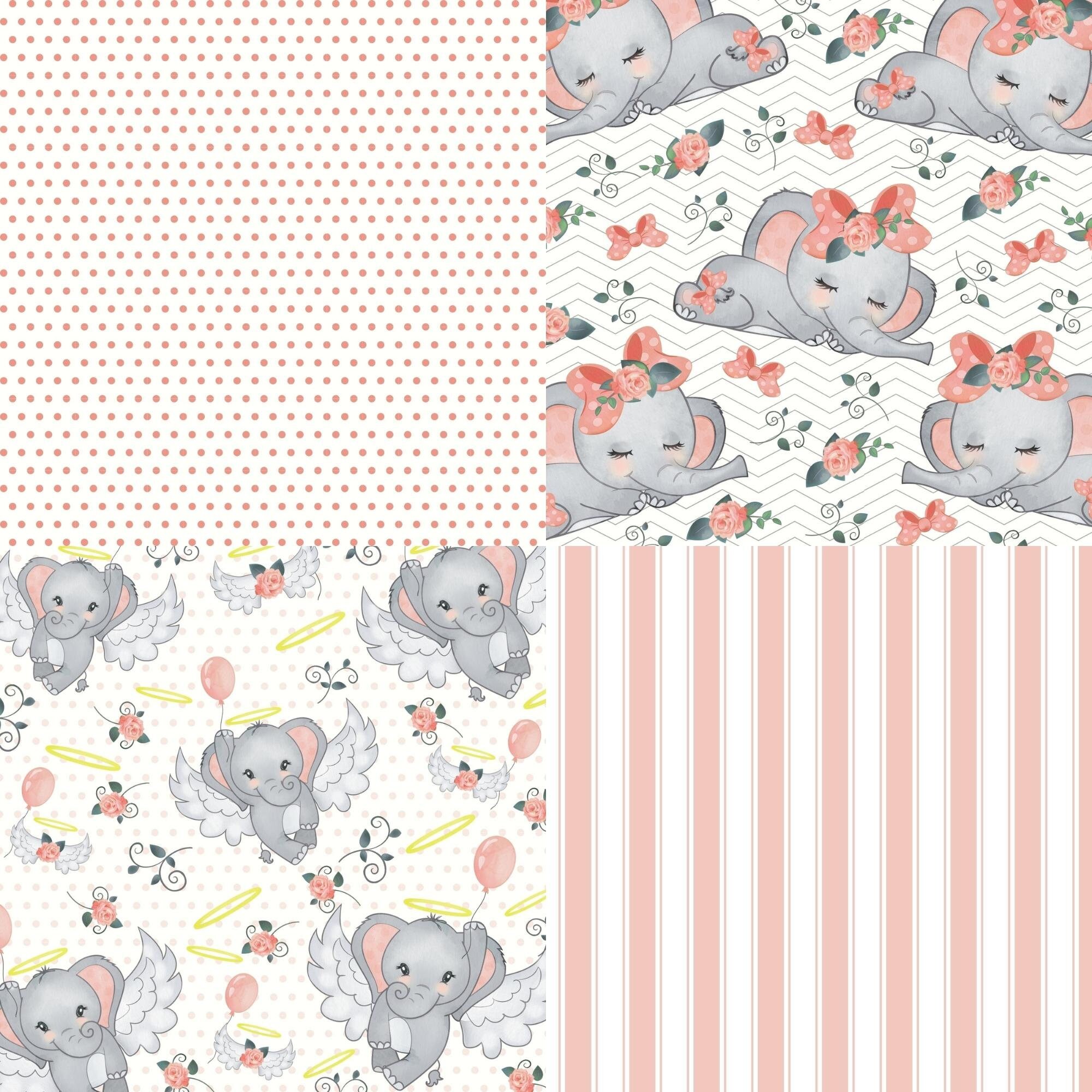 Cute Baby Elephant Digital Paper High Resolution 12x12 - Etsy