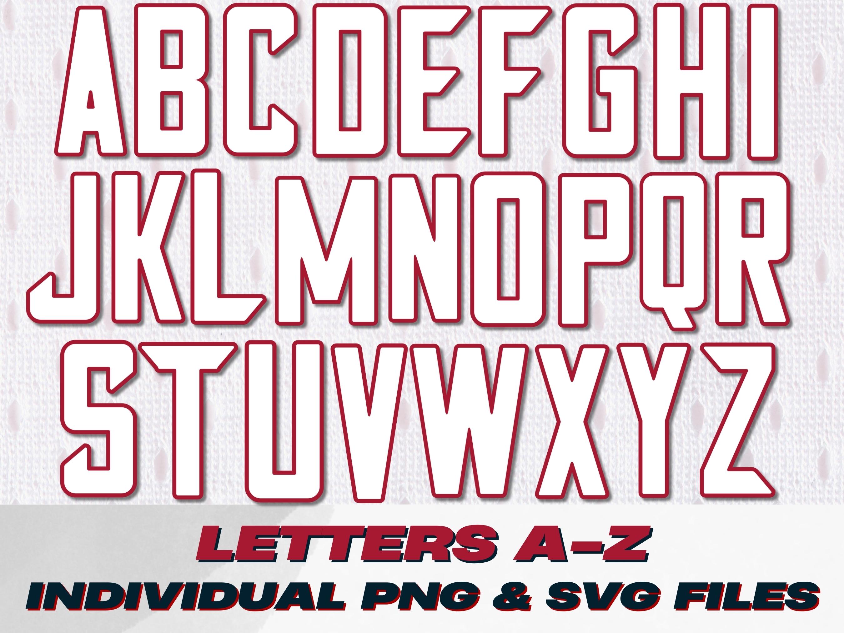Houston Football Alphabet Letters PNG: Jersey Font, Sublimation Design ...