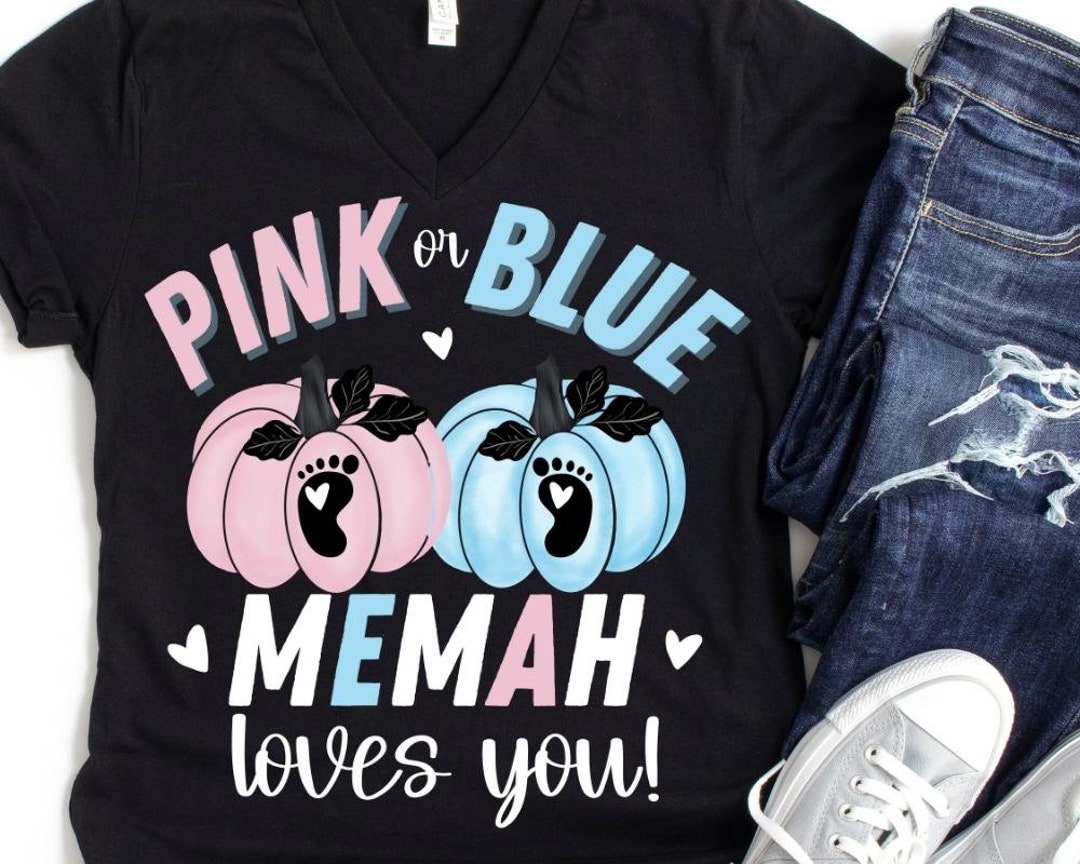 Pink & Blue Pumpkins Gender Reveal PNG Pink or Blue MEMAH - Etsy