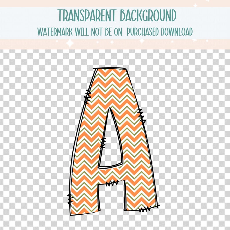 Chevron Doodle Alphabet PNG: Cutie Uppercase Letters (digital Download ...
